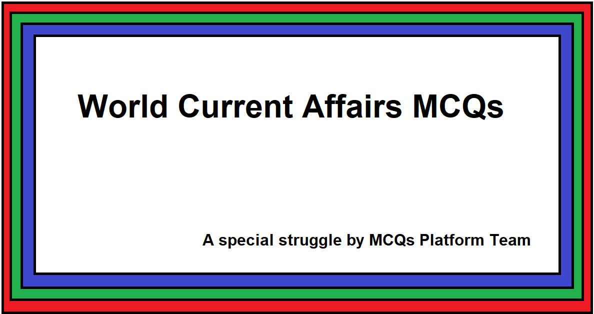 World Current Affairs MCQs