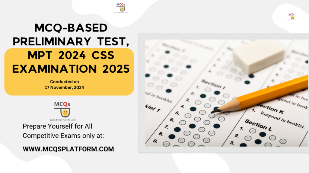MPT 2024 CSS Examination 2025 | CSS MPT 2024